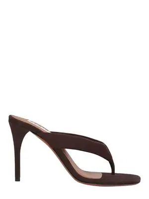 Alaïa Suede Thong Mules 90 - Brown