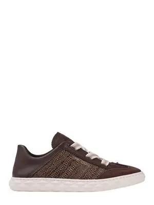 JIMMY CHOO Diamond Light Flex F Woven Leather Low Top Sneakers - Brown