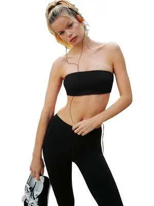 Alo Yoga Airbrush Bandeau Bra Black