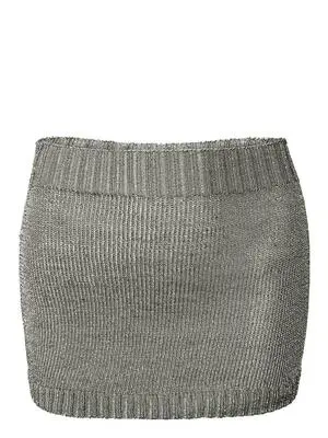 NATALIA FEDNER Metallic Knit Mini Skirt - Silver
