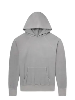 LES TIEN Cotton-jersey Hoodie - Gray
