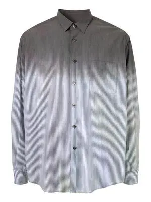 PORTS V Gradient Pinstripe Shirt - Grey