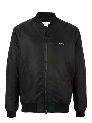 PORTS V Slogan Bomber Jacket - Black