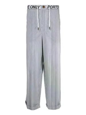 PORTS V Striped Drawstring Trousers - Blue