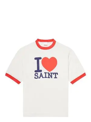 SAINT MXXXXXX I Love Saint Cotton-jersey T-shirt - White