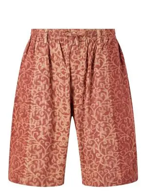 KARDO Milo Shibori Straight-leg Printed Cotton Shorts - Orange