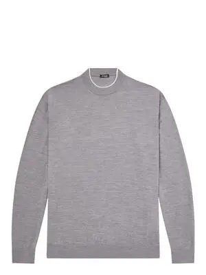 Kiton Merino Wool Crewneck Sweater - Gray
