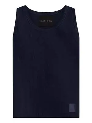 Manière De Voir Maniere De Voir Ribbed Cotton Tank Top - Blue