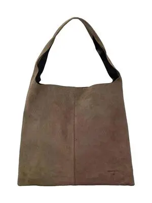 Patrizia Pepe Suede Logo-embossed Tote Bag - Brown