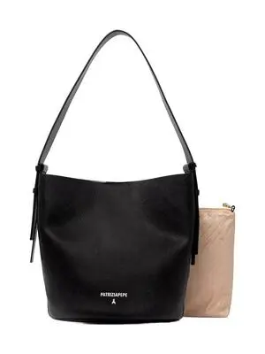 Patrizia Pepe Grainy Leather Tote Bag - Black