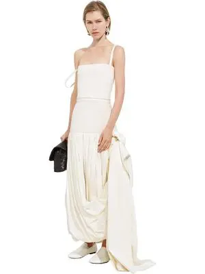Bottega Veneta Wool Gabardine Dress - Parchment