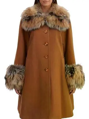 MARIO BORSATO VINTAGE Mario Borsato Vintage Faux-Fur Trim Coat