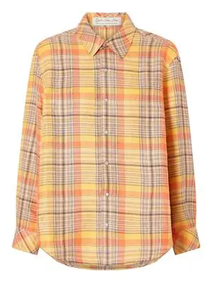GOD’S TRUE CASHMERE God's True Cashmere Twilight Checked Linen Shirt