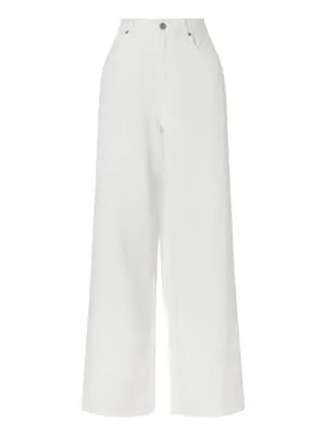 LA LIGNE High-rise Wide-leg Jeans - White