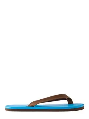 Auralee Auralee Leather Flip Flops Blue
