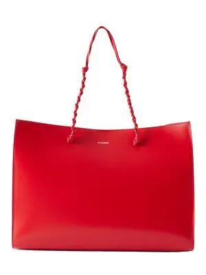 JIL SANDER Large Tangle Leather Tote - Red