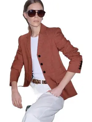 ME+EM Slim Fit Contour Blazer - Rosewood Pink