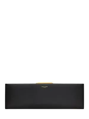 Saint Laurent Smooth Leather Clutch - Black