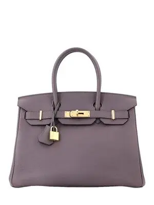 Hermès Birkin 30 Handbag Grey Togo With Gold Hardware Etain