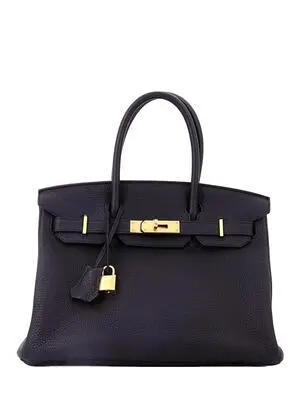 Hermès Birkin 30 Handbag Black Togo With Gold Hardware Noir