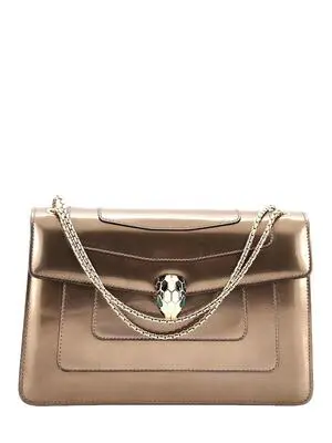 BVLGARI Medium Serpenti Forever Shoulder Bag Metallic Leather - Gold