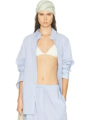TOTEME Oversized Linen Shirt - Sky