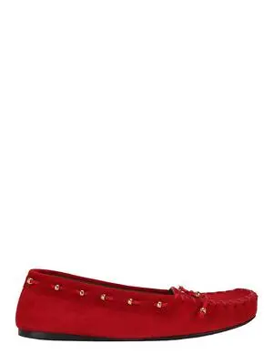 Khaite KHAITE Milly Flat - Red Suede Lipstick