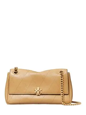 Tory Burch Small Charlie Leather Shoulder Bag - Pecan