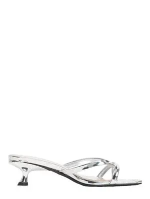 MALLET Elisa Patent Leather Low Heel Shoes - Silver
