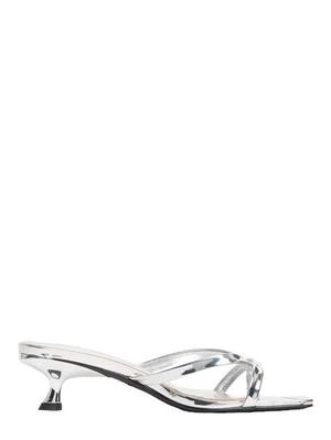 MALLET Elisa Patent Leather Low Heel Shoes - Silver