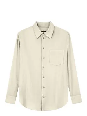 Giorgio Armani Regular Fit Cotton And Silk Blend Creponne Shirt - Green