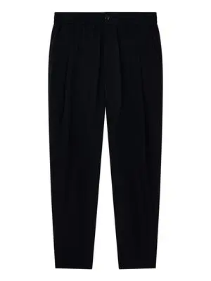 Giorgio Armani Giorgio Armani Micro Jacquard Chevron Cupro Trousers Black