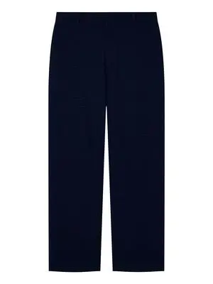 Giorgio Armani Oversized Seersucker Trousers - Blue