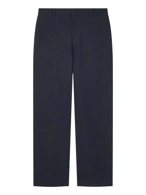 Giorgio Armani Oversized Seersucker Trousers - Blue
