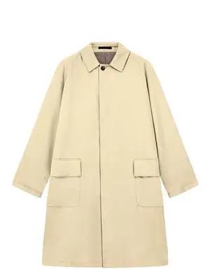 Giorgio Armani Oversized Washed Lyocell Poplin Trench Coat - Beige
