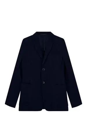 Giorgio Armani Blazer Regular Fit In Micro Jacquard Chevron Cupro - Black