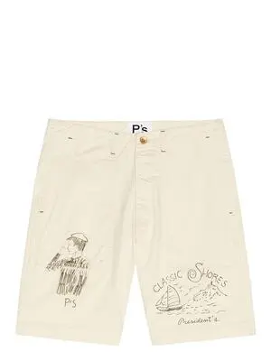 President's Bermuda Fatigue Shorts - Ecru