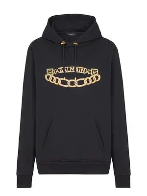 Balmain Chain Logo Hoodie - Black