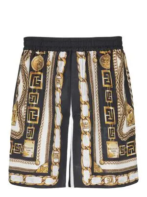 Balmain Foulard Chaînes Printed Slinky Shorts - Multicolor