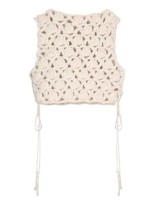 Balmain Crochet Top - Beige