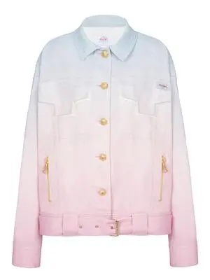 Balmain X Evian Gradient Denim Oversized Jacket - Multicolor