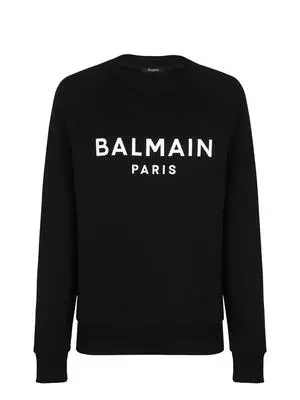 Balmain Cotton Printed Logo Sweatshirt - Black