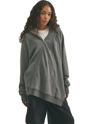 ASPARAGUS Curved Asymmetrical Zip-up - Grey