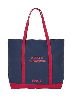 SOULS. Pilates Is My Boyfriend Tote - Navy