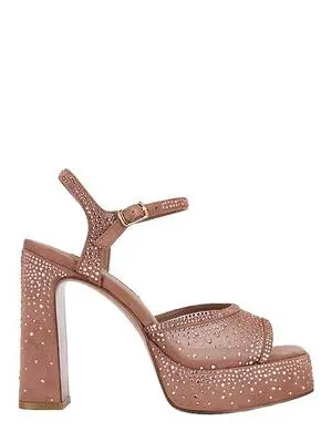 Steve Madden Liandra Embellished Platform Heels - Brown