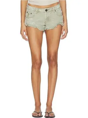 ONETEASPOON Bonitas Low Waist Denim Shorts - Olive