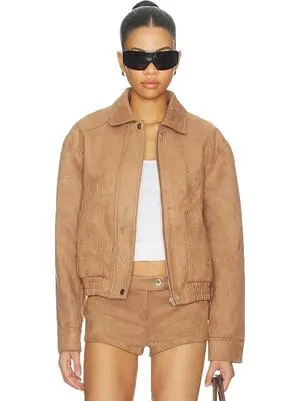 MORE TO COME Faux Suede Jacket - Tan