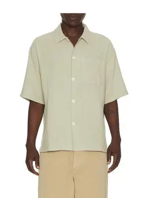 FRAME Open Weave Short Sleeve Shirt In . Also - Sage