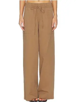 Vince Mid Rise Cotton Drawstring Pant - Tan