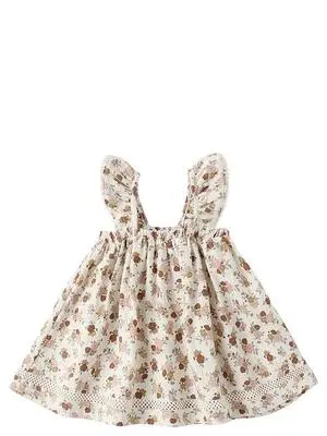 QUINCY MAE Floral Print Cotton Ruffled Tank Dress - Bloom